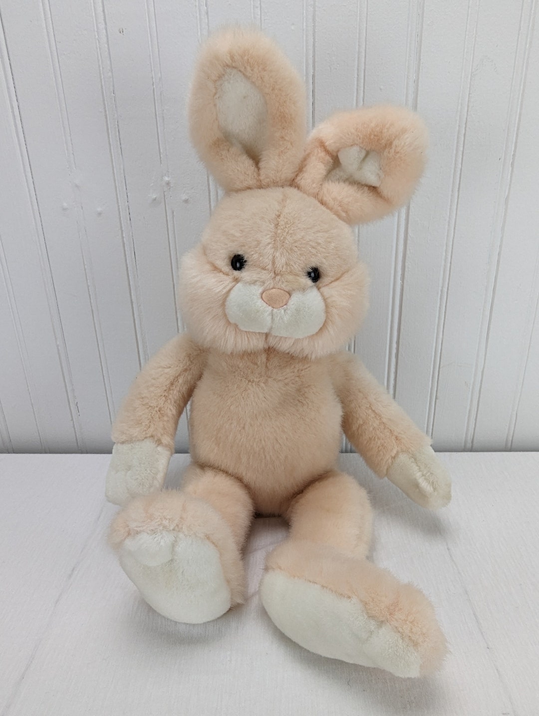Vintage Russ Berrie Apricot Bunny Rabbit Plush Caress Soft Pets Stuffed ...