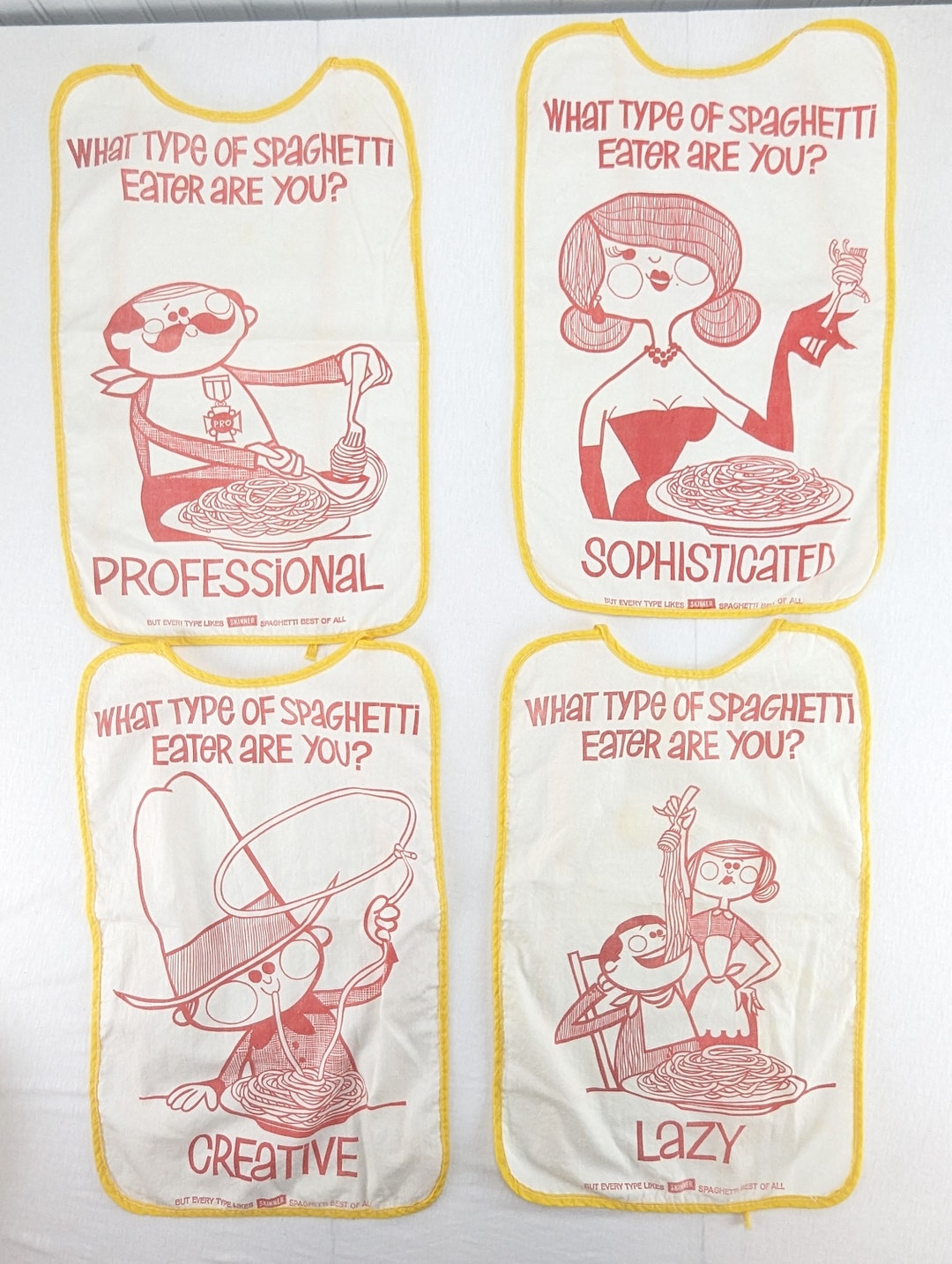 Vintage Cloth Spaghetti Eater Bibs Set Sophisticated Creative Lazy ...