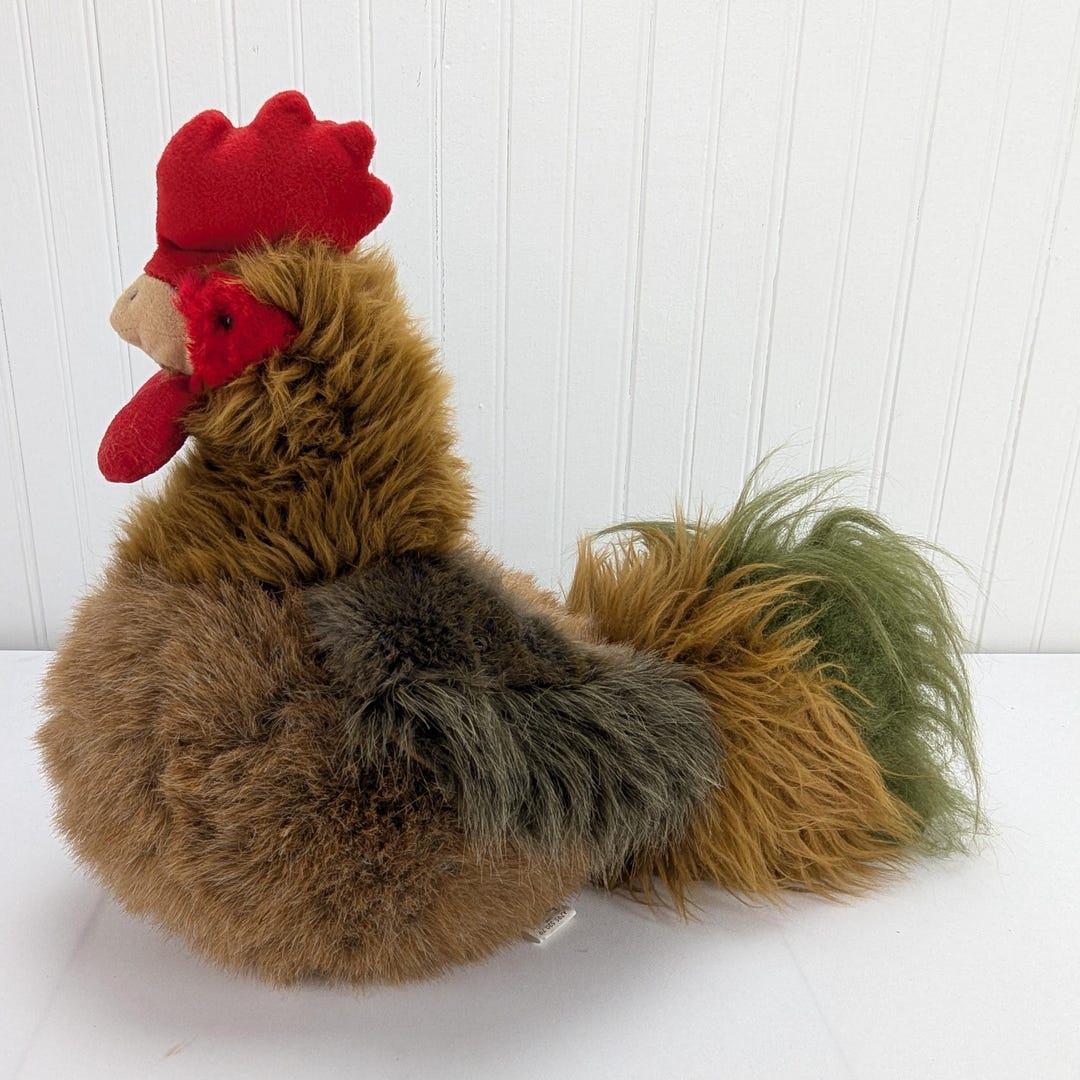 Ikea Rooster Plush 12" Stuffed Animal Brown Green Red Realistic ...