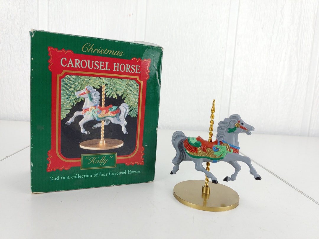 1989 Hallmark Christmas Carousel Horse Holly 2nd in Collection XPR9722 ...