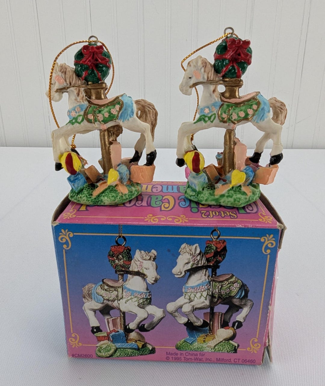 Vintage Classic Carousel Ornaments Set of 2 in Box 1995 Tom-wat CM2600 ...
