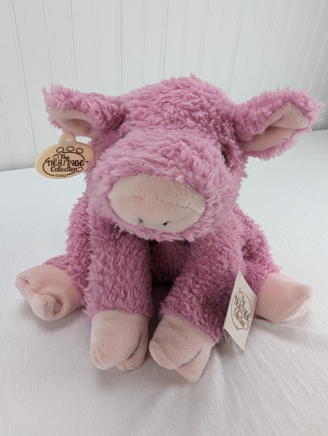 Ganz Heritage Collection Pink Pig Dewey Plush 15" Stuffed Animal H3058L ...