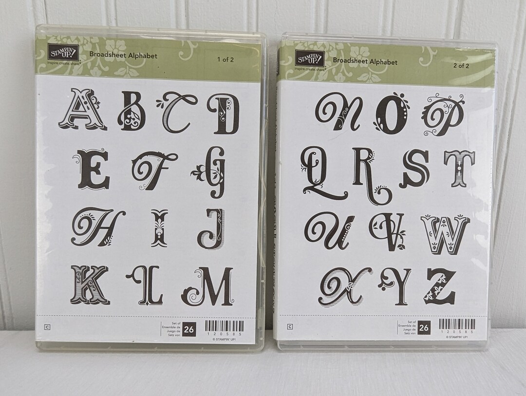 Stampin' up Broadsheet Alphabet Stamp Set of 26 #120585 Card Making ...