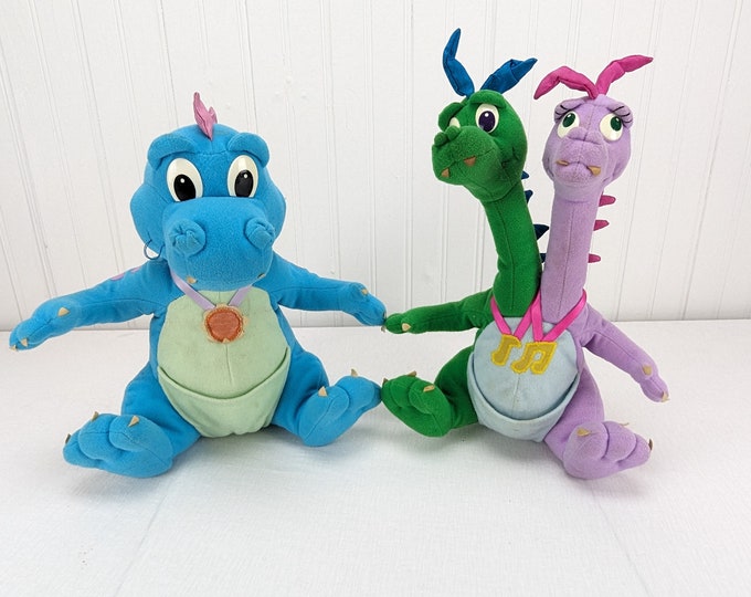 Vintage Playskool Dragon Tales Plush Ord & Zak Wheezie Stuffed Animals ...