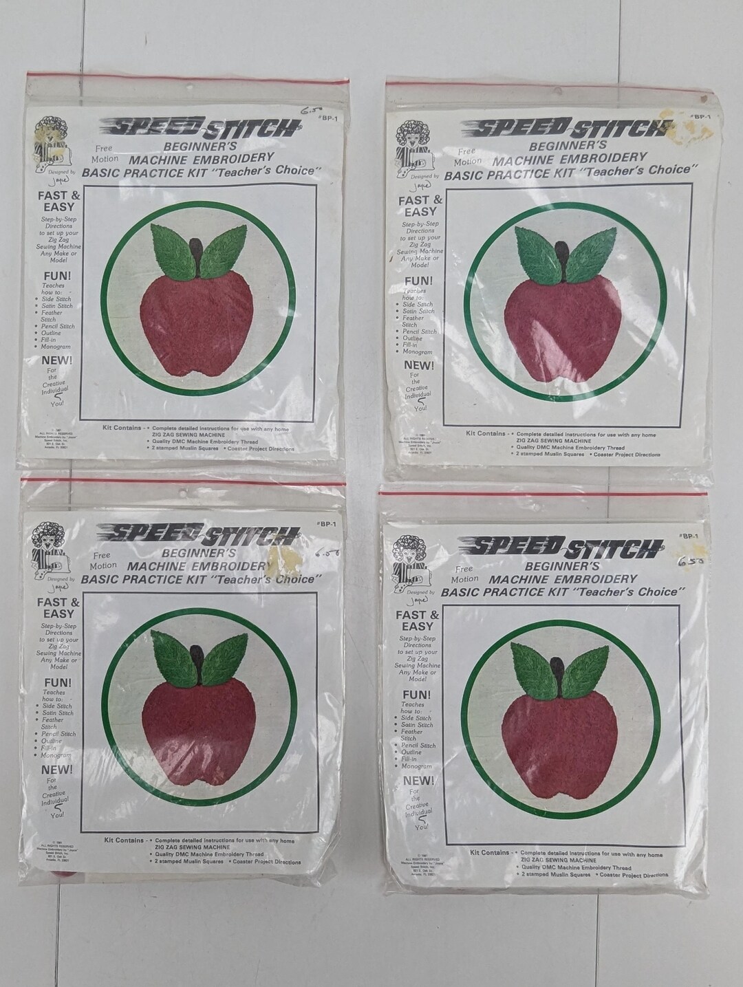Speed Stitch Beginner's Machine Embroidery Basic Practice Kit Teacher's ...