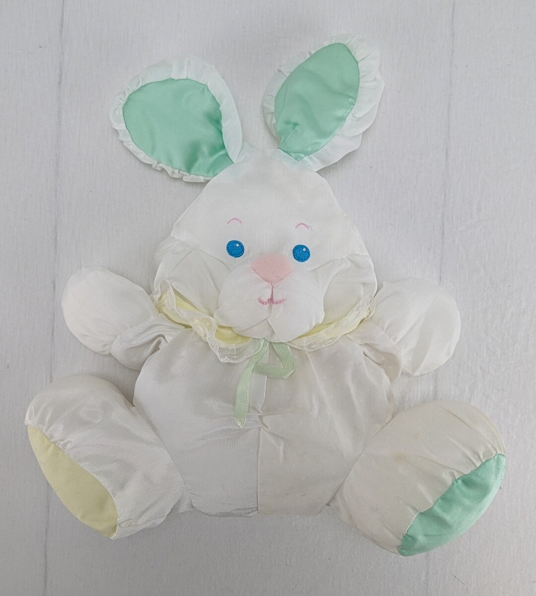 Vintage Fisher Price Puffalump Bunny Rabbit Plush Rattle Pastel Stuffed ...