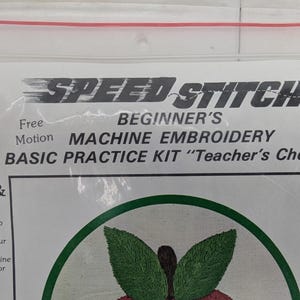 Speed Stitch Beginner's Machine Embroidery Basic Practice Kit Teacher's ...
