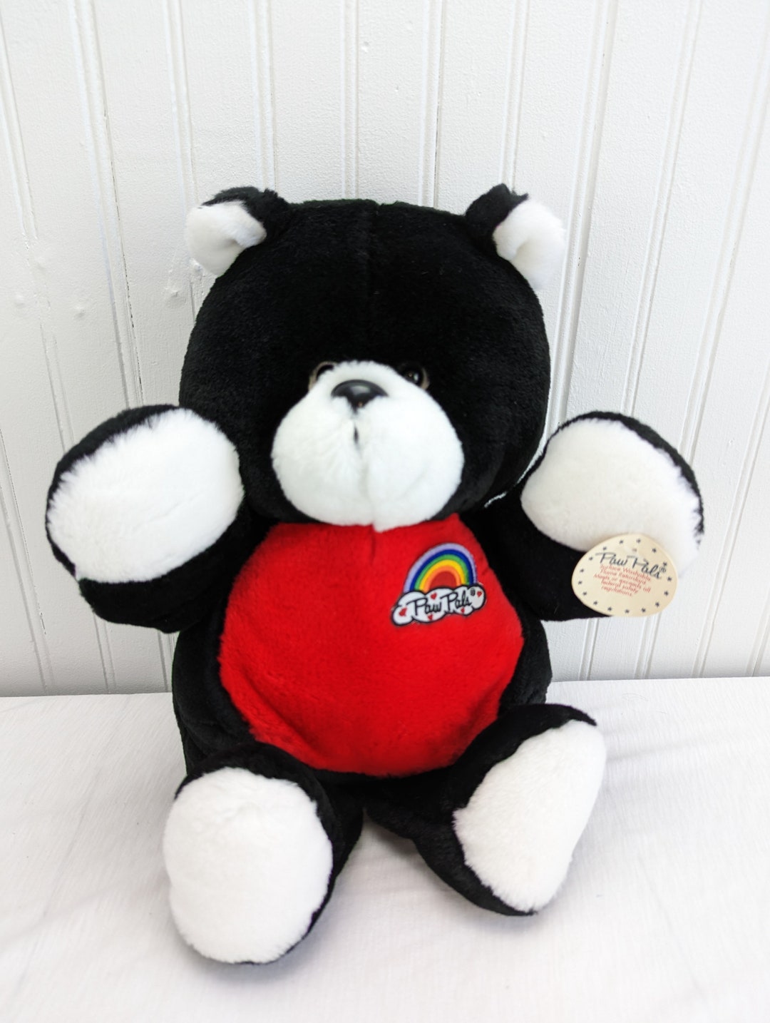 1984 Judy's Closet Paw Pals Black Bear Plush 16" Stuffed Animal Vintage ...