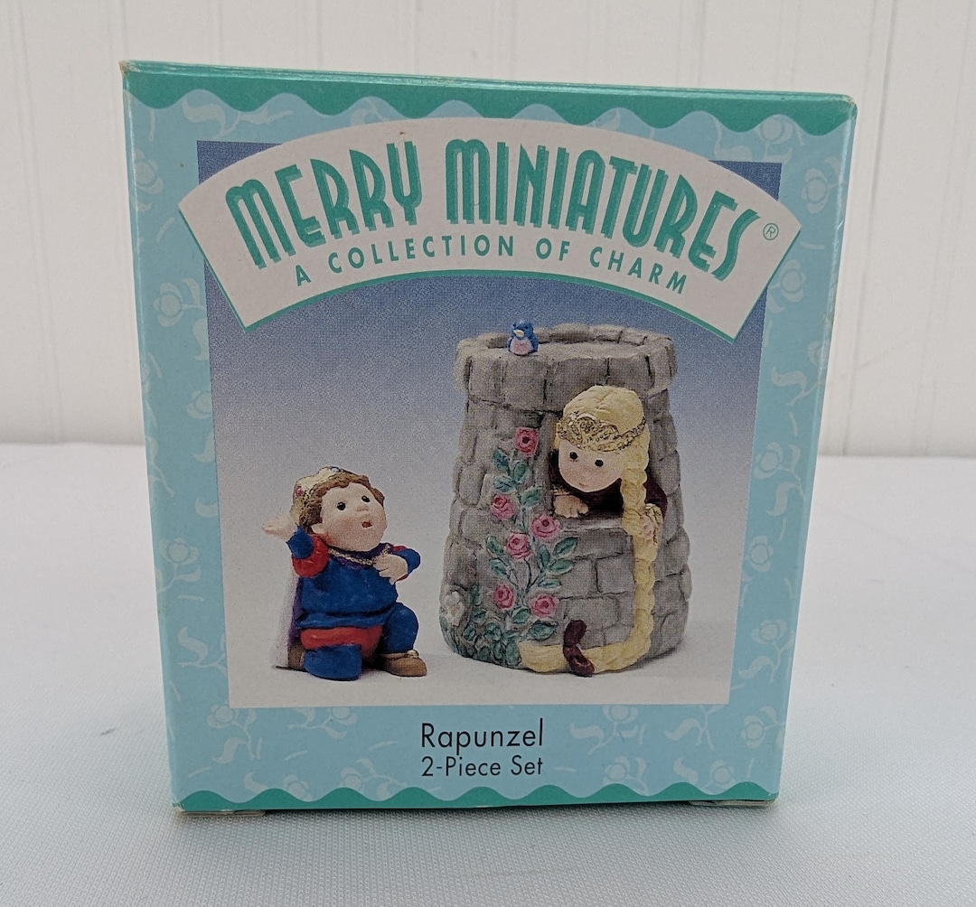 Vintage Hallmark Merry Miniatures Rapunzel 2 Piece Set Figurines 1998 ...