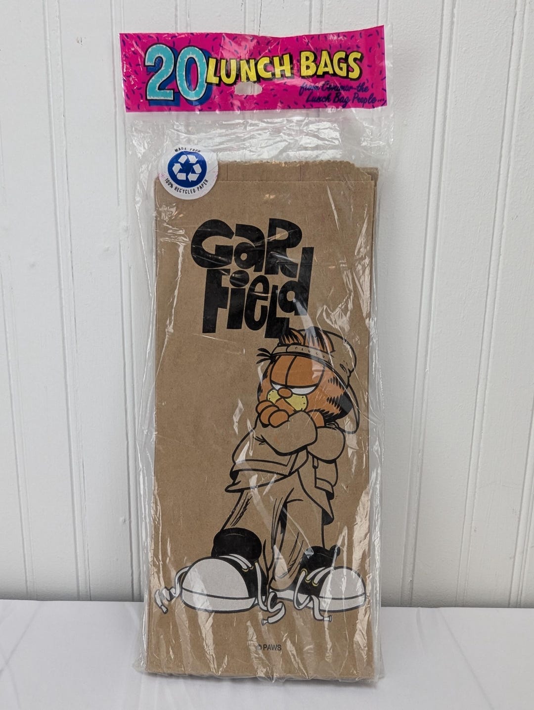 Conimar Garfield Paper Lunch Bags 20 Pack 100% Recycled Paper Unopened ...