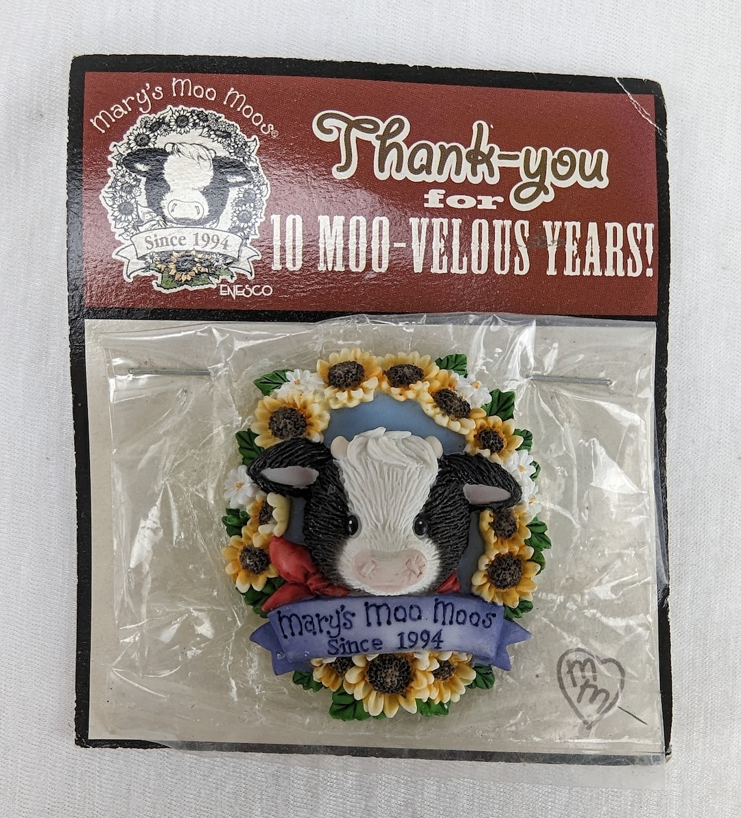 Vintage Enesco Mary's Moo Moos 10 Moo-velous Years 2003 Magnet New Open ...