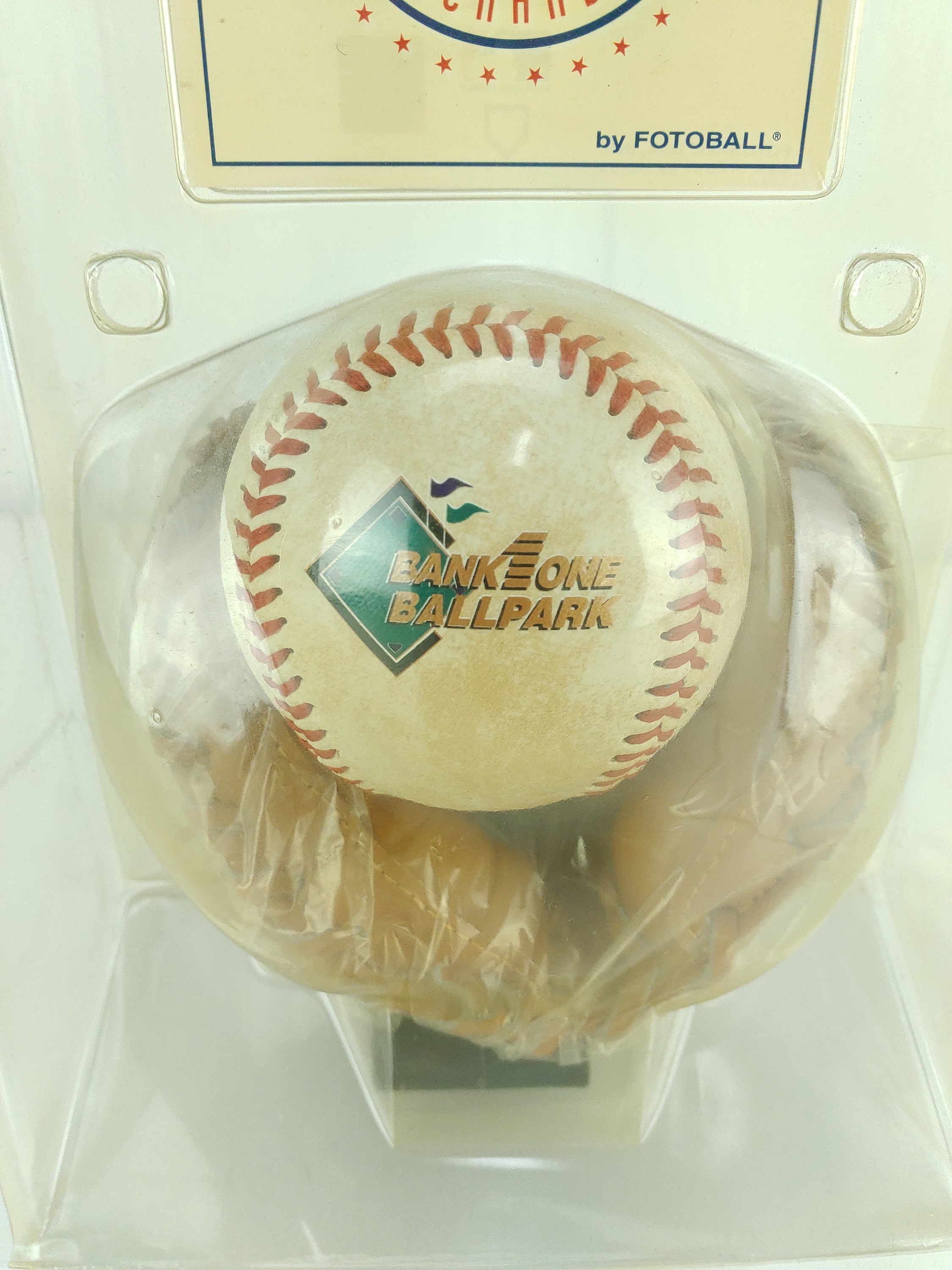 Bank 1 One Ballpark Baseball in Glove 2001 Vintage MLB Genuine ...