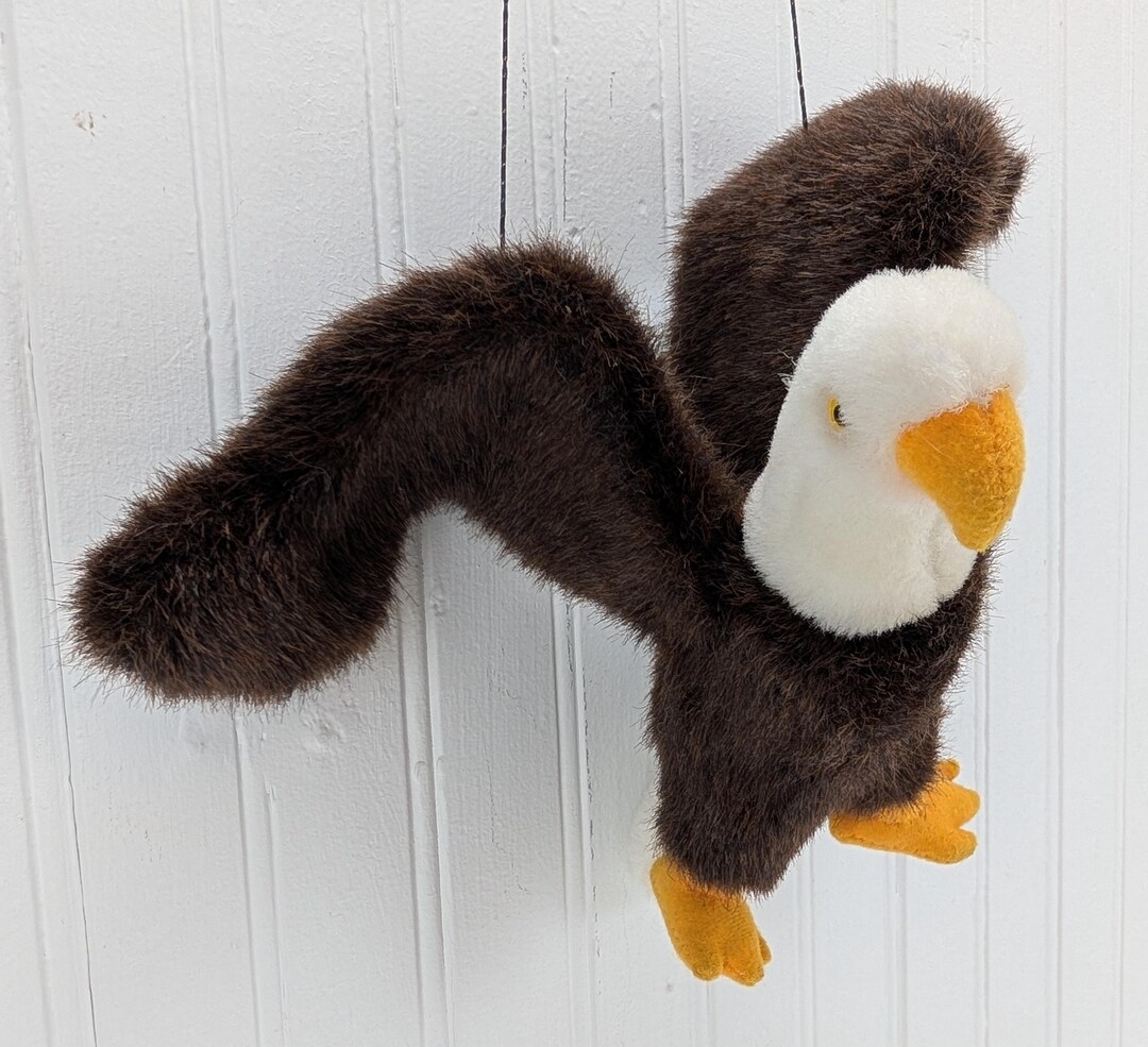 Vintage K&M International Hanging Bald Eagle Plush 8" Stuffed Animal ...