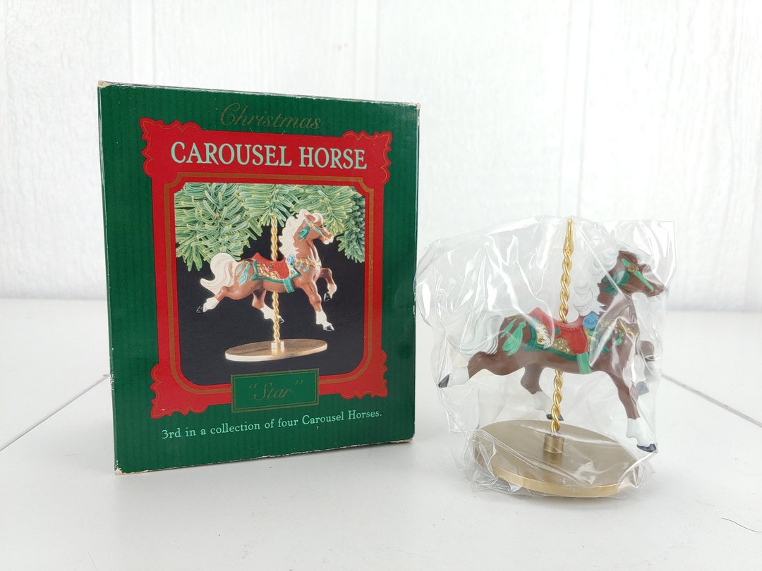 1989 Hallmark Christmas Carousel Horse Star 3rd in Collection XPR9720 ...
