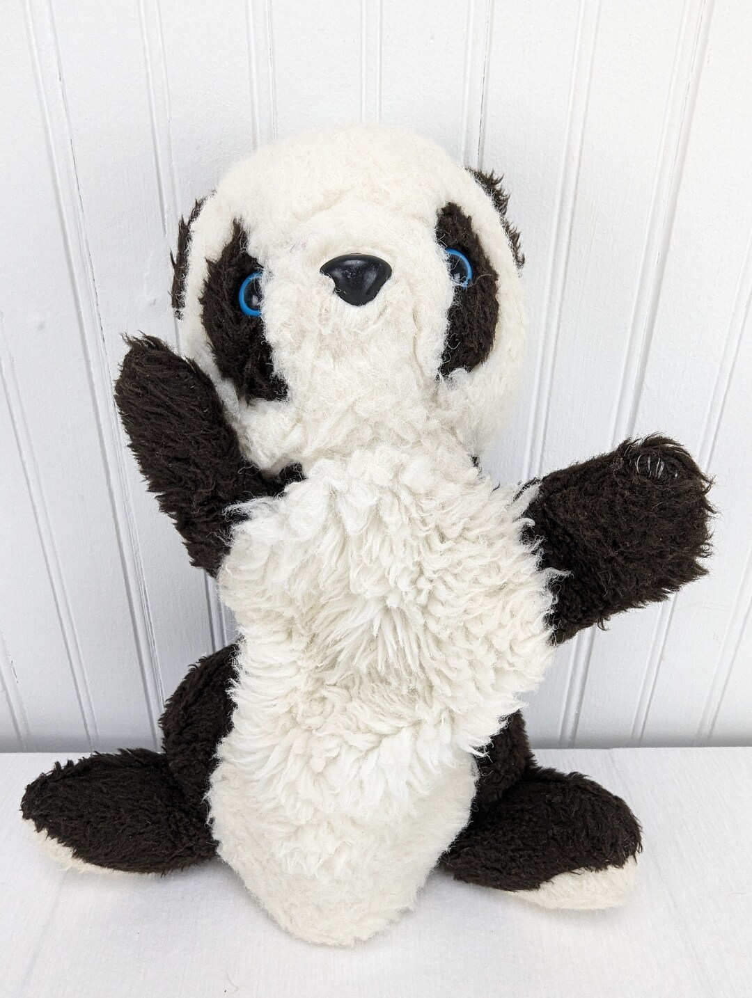 Vintage Brown White Panda Bear Plush Hand Puppet 13" Stuffed Animal ...