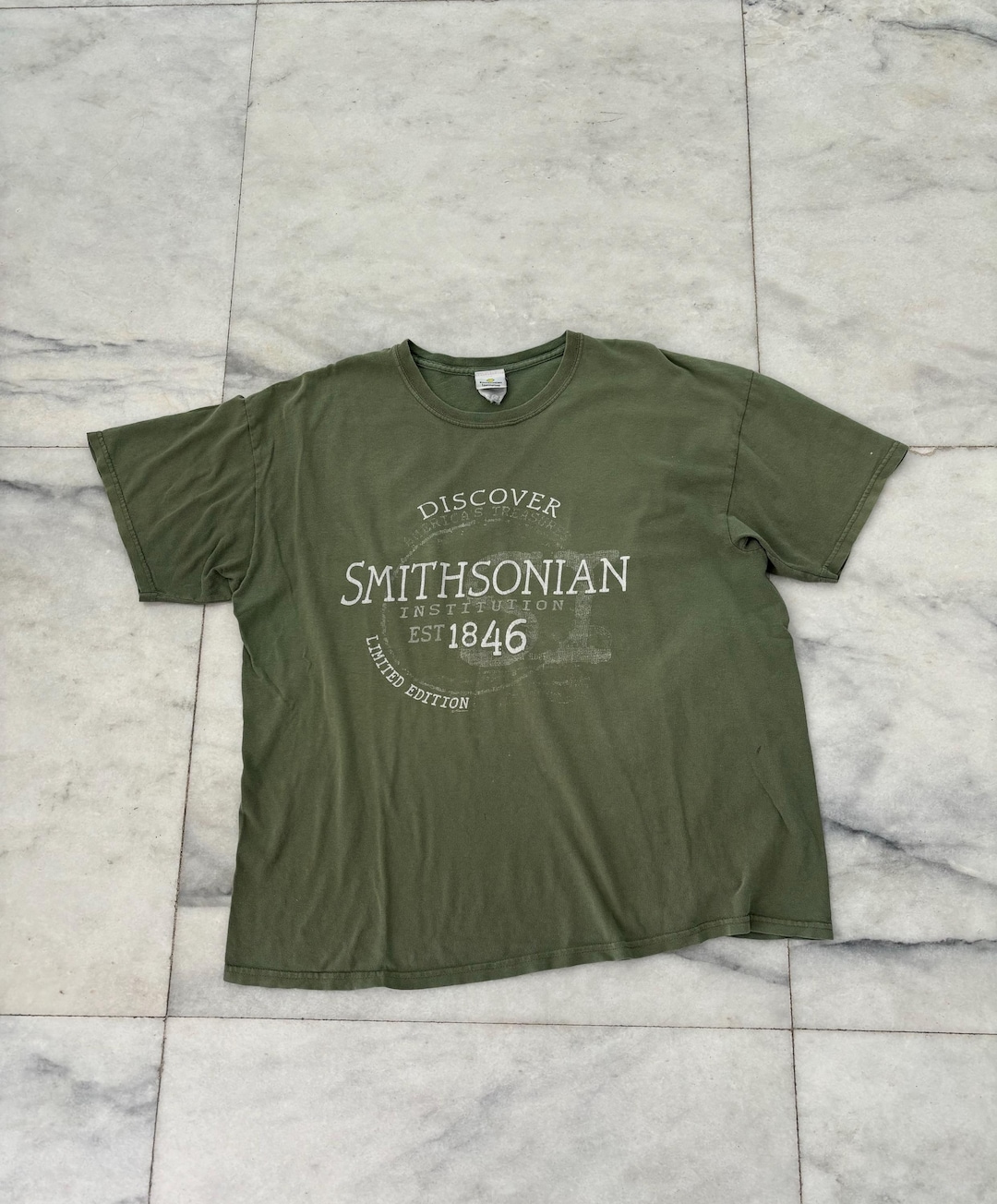 Rare Vintage the Smithsonian Institution Museum T Shirt Green 100% ...