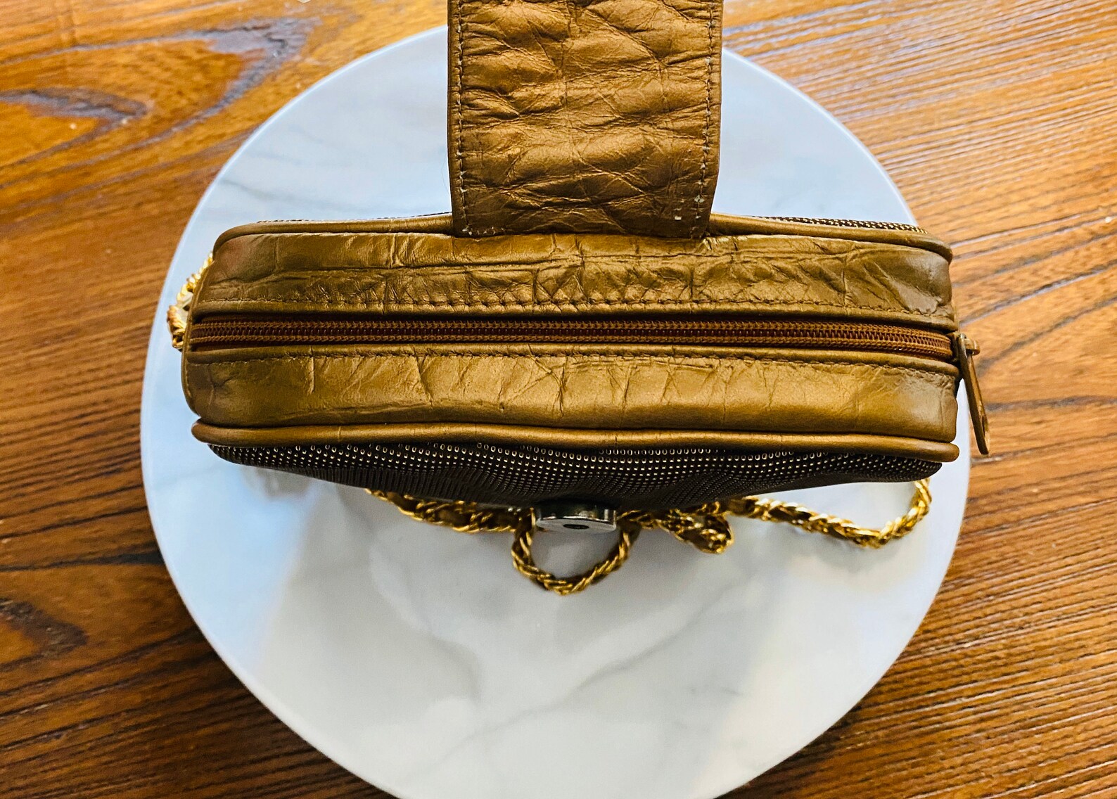 L.J Simone New York Gold Crossbody Purse, 80s Vintage Gold Crossbody ...