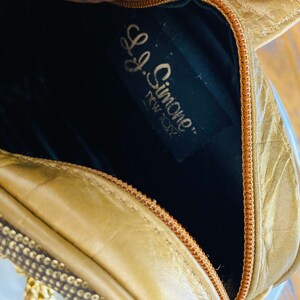 L.J Simone New York Gold Crossbody Purse, 80s Vintage Gold Crossbody ...