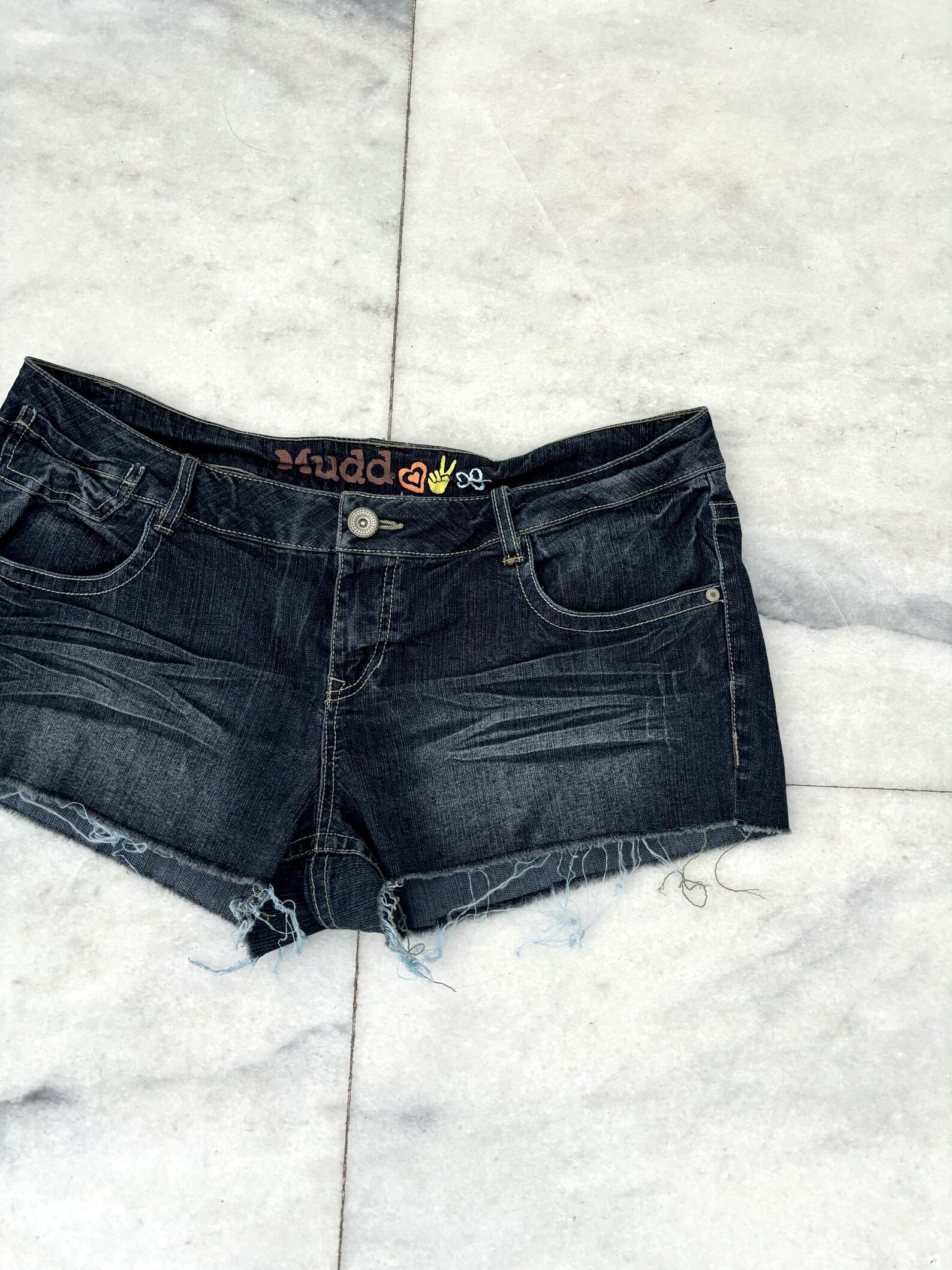 90s Y2K Vintage Mudd Jeans Shorts Cut off Low Rise Distressed Size 17 ...