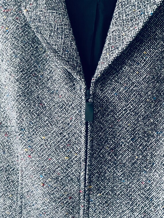 90s Kasper Company ASL Black & White Spotted Wool Jac… - Gem