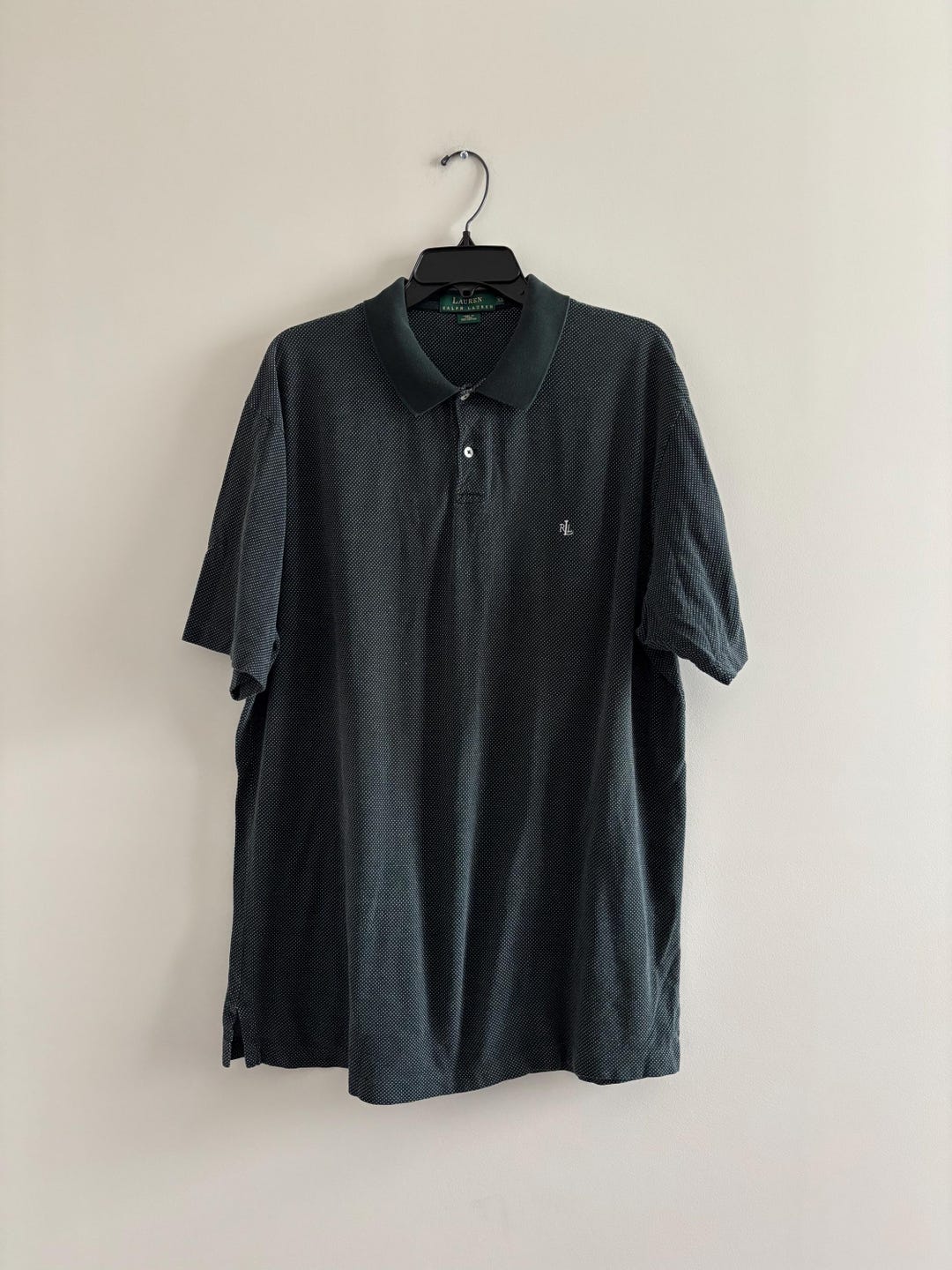 VTG Lauren Ralph Lauren Polo Shirt Green Polka Dot Cotton Men XL Preppy ...