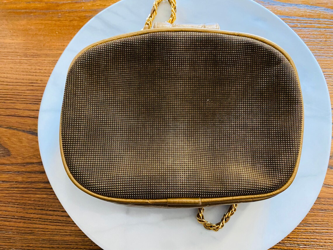 L.J Simone New York Gold Crossbody Purse, 80s Vintage Gold Crossbody ...