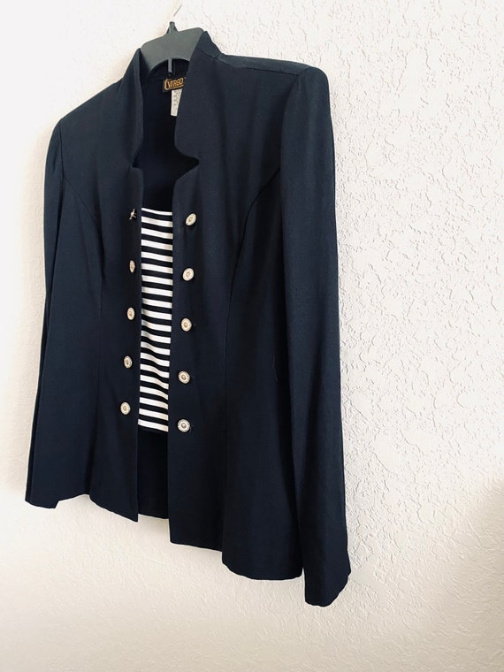 90s Virgo II Black Striped Center Military Acetate Bl… - Gem