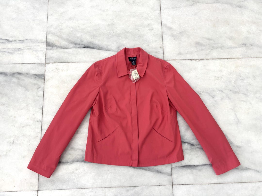 Vintage Ann Taylor Jacket Rose Pink Pockets Acetate Lined Women 8P ...