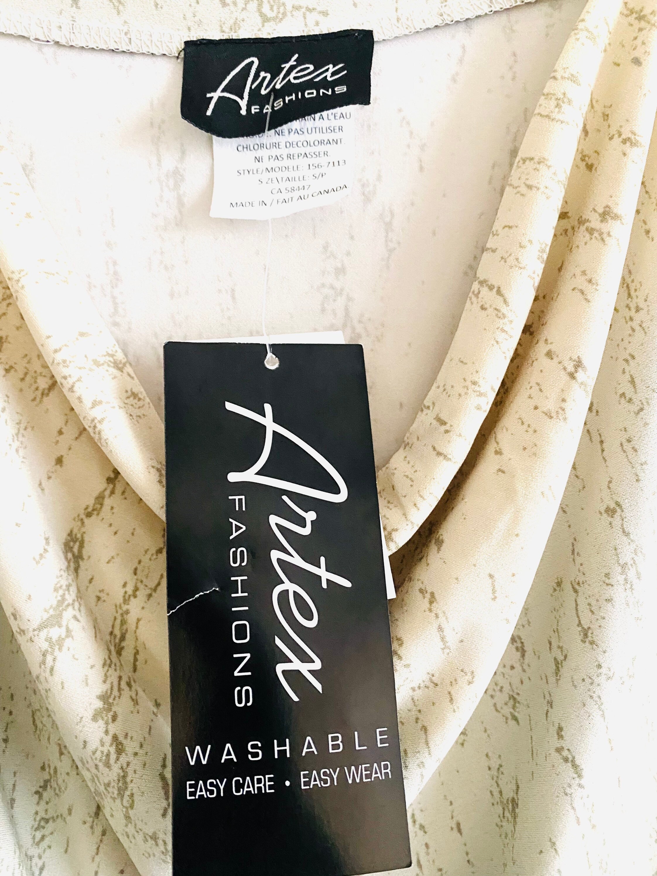 Artex Fashions Y2K Blue & Cream Y2K Cowl Neck Fitted Asymmetrical Tunic ...