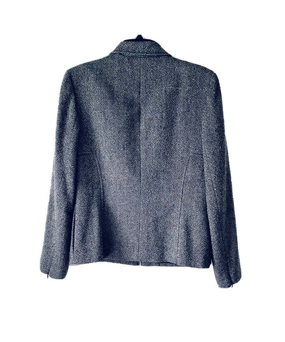 90s Kasper Company ASL Black & White Spotted Wool Jac… - Gem