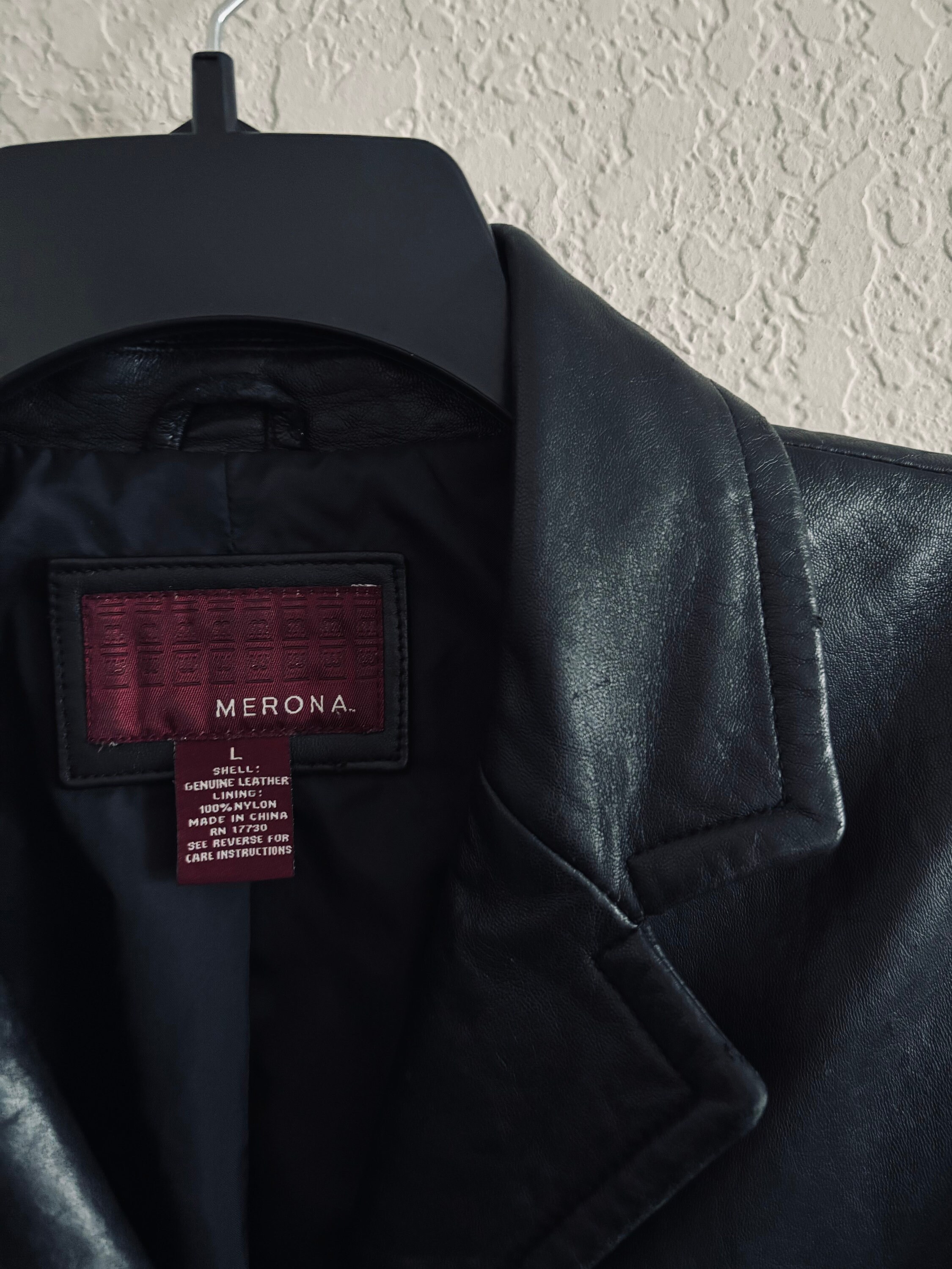 Vintage Merona Black Collared Button Front Genuine Leather Vintage Merona Black Collared Button Front Genuine Leather