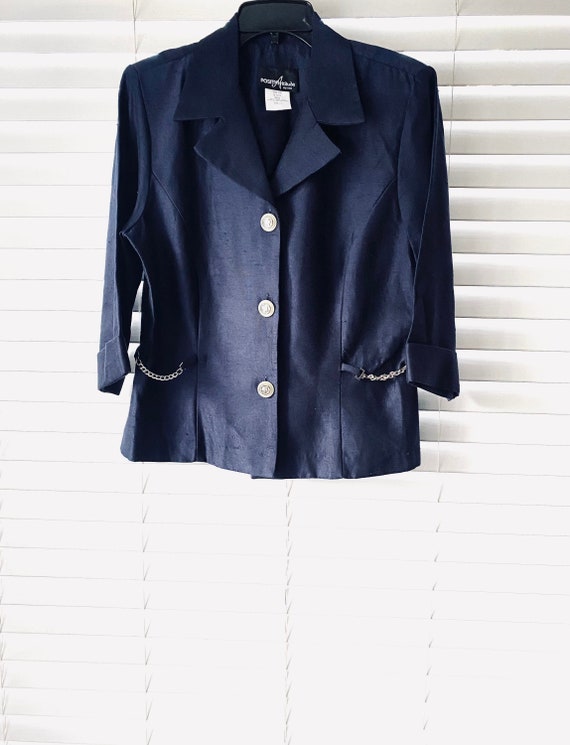 POSITIVE ATTITUDE NAVY BLUE POLKA DOT PEARL BUTTON CO… - Gem