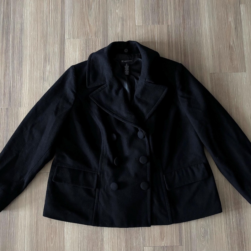 Black Wool Pea Coat Women - Etsy