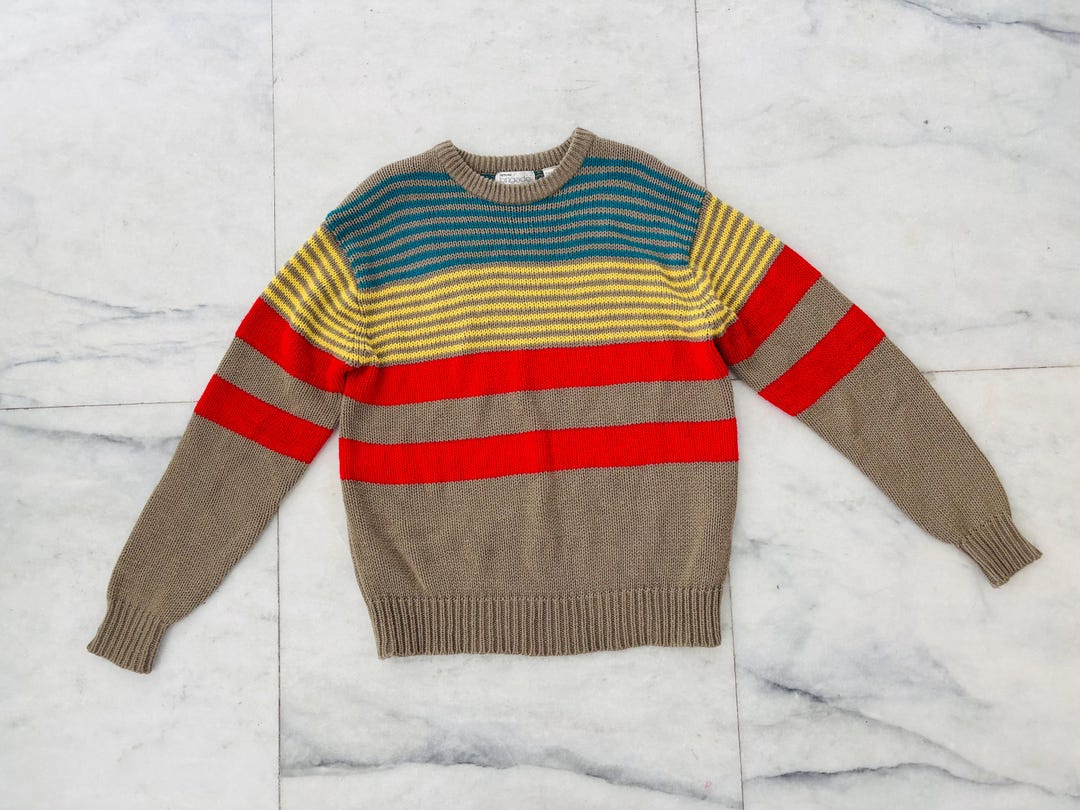 VTG Arrow Brigade Sweater Colorful Stripe Pullover Men’s XL Camp ...