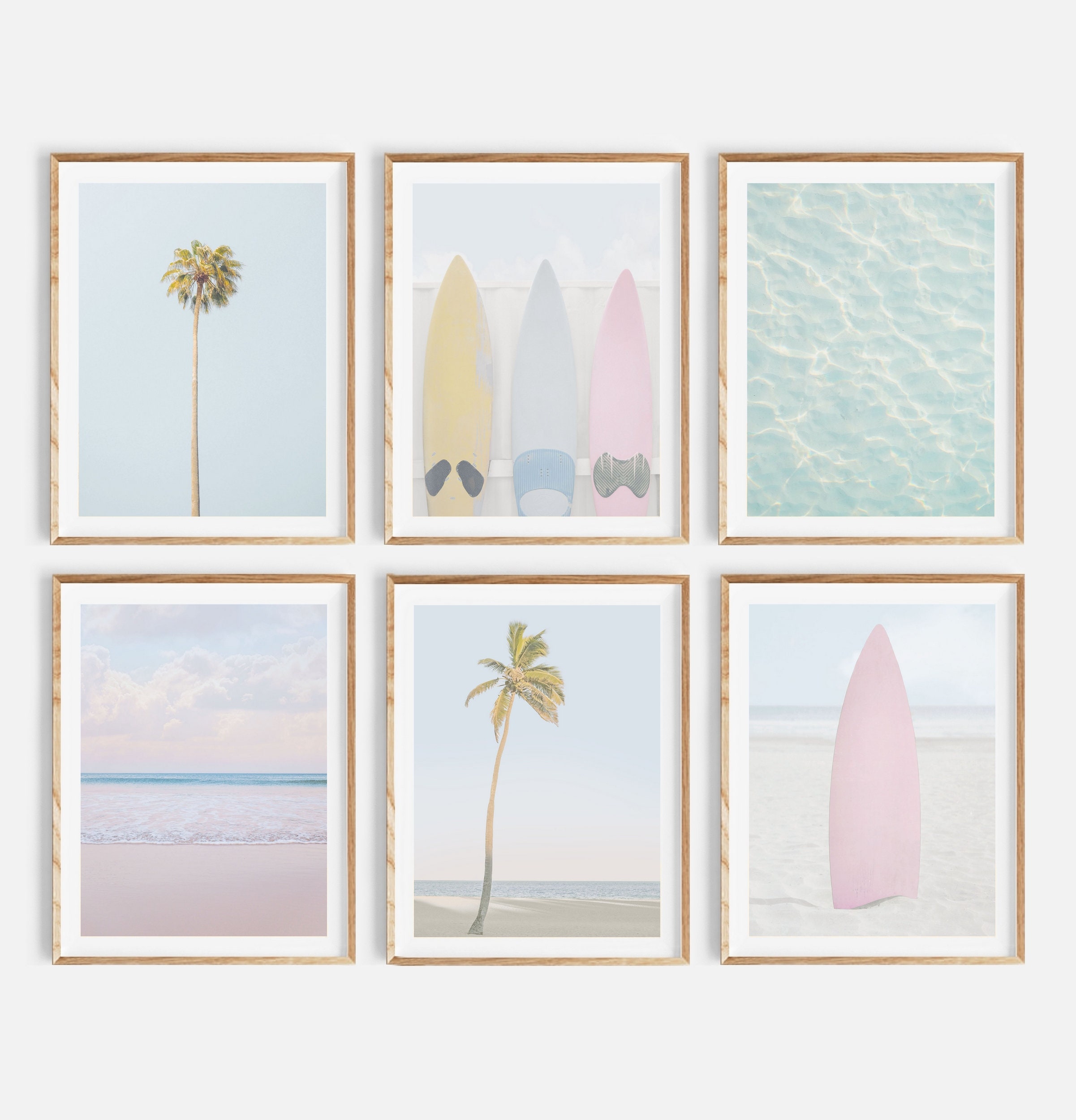 Beach Surf Set of 6 Gallery Wall Set Digital Download | Etsy