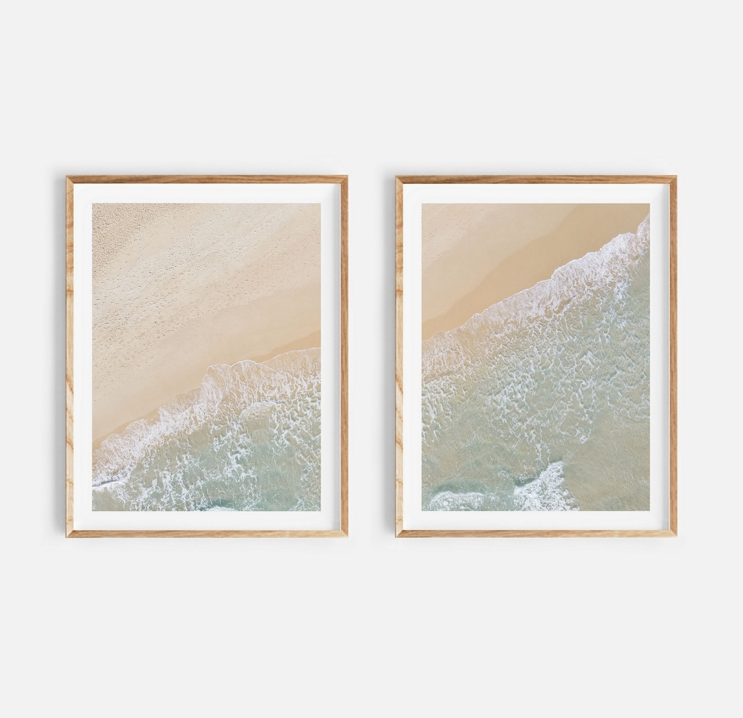 Aerial Beach Print, Ocean Wall Art, Digital Download, Set of 2 Prints ...