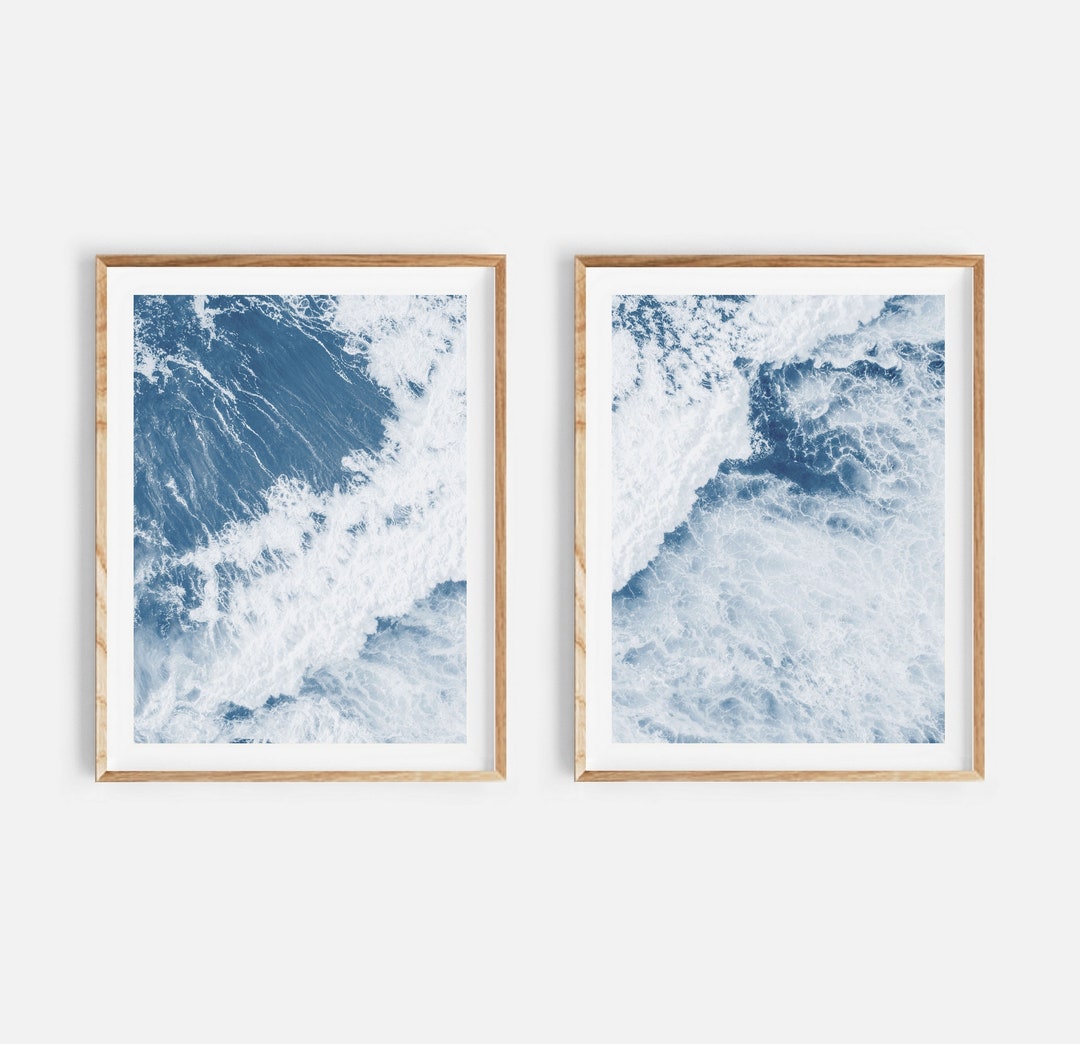 Set of 2 Ocean Prints, Ocean Wall Art, Digital Download, Ocean Poster ...