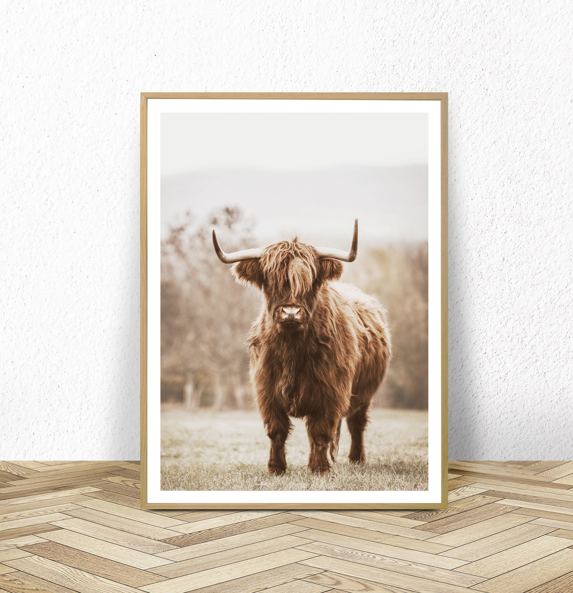 Highland Cow Print Farm Animal Wall Art Large Cow Poster | Etsy Canada