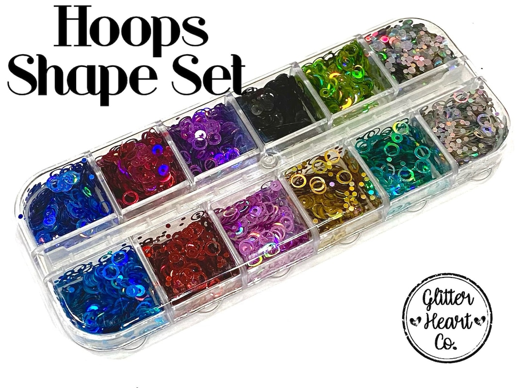 Holographic Hoops Bubbles Glitter Shape Set - Polyester Glitter - Etsy