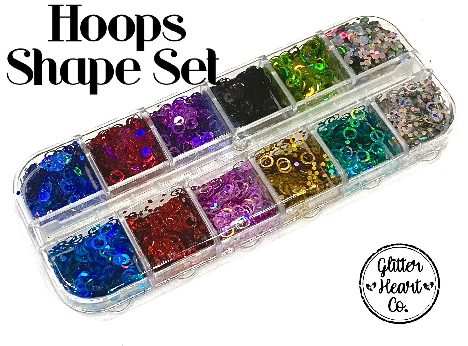 Holographic Hoops Bubbles Glitter Shape Set Polyester - Etsy