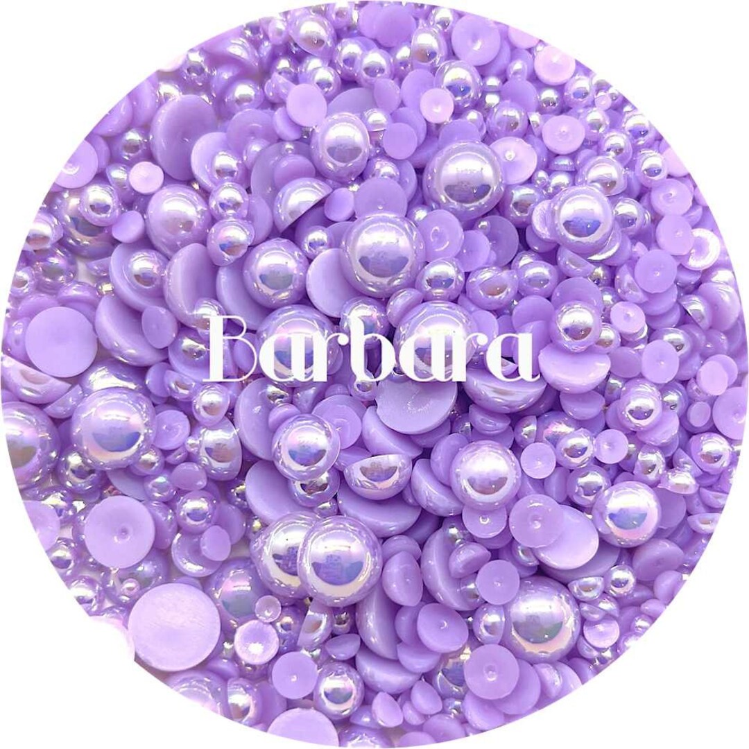 Barbara - AB Purple Flat Back Pearl Mix - Etsy