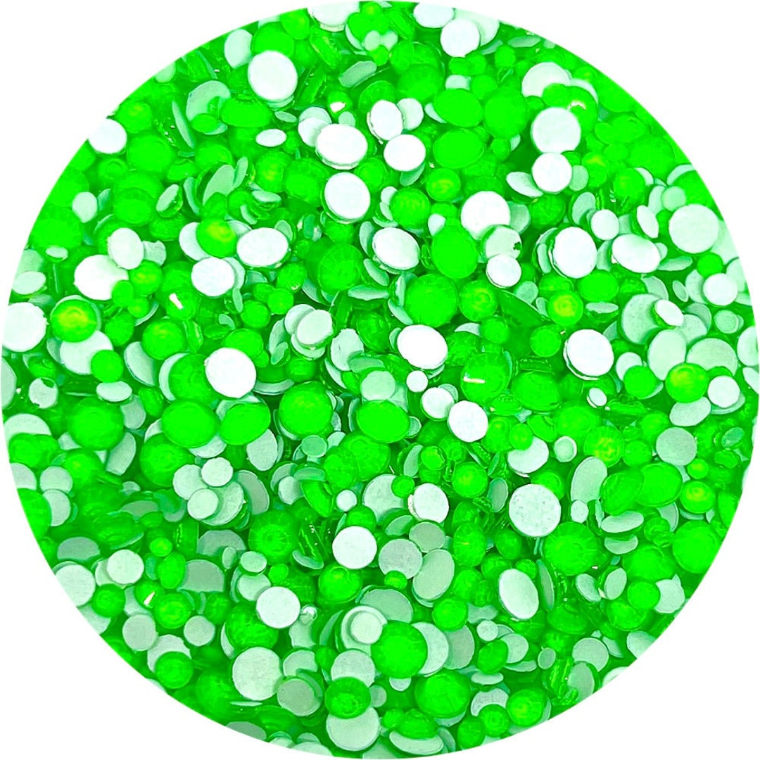 90’s Green - Neon Green Glass Rhinestone Mix - Etsy