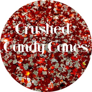Crushed Candy Canes - Red and Silver Metallic Chunky Mix Polyester ...