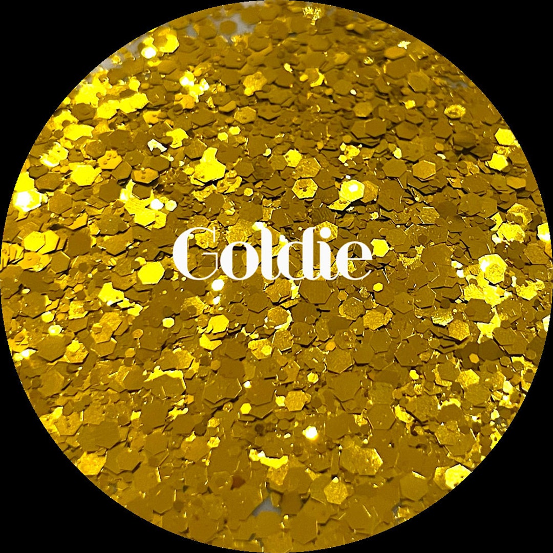 Goldie - Yellow Gold Metallic Chunky Mix Polyester Glitter - Etsy
