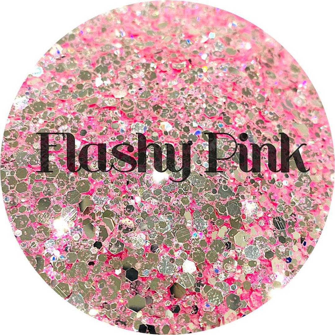 Flashy Pink - Pink and Silver Chunky Mix Glitter - Etsy