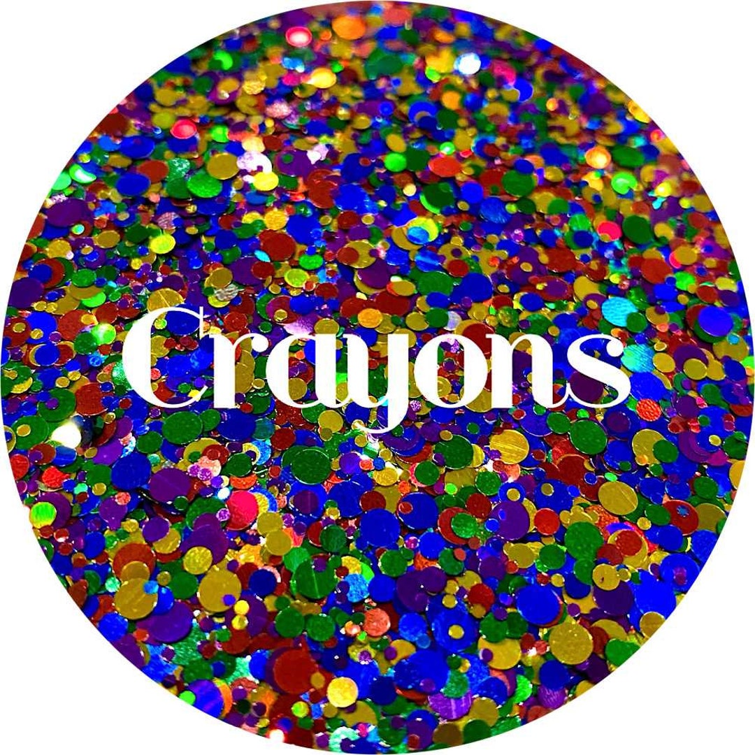 Crayons - Rainbow Dot Mix Polyester Glitter - Etsy