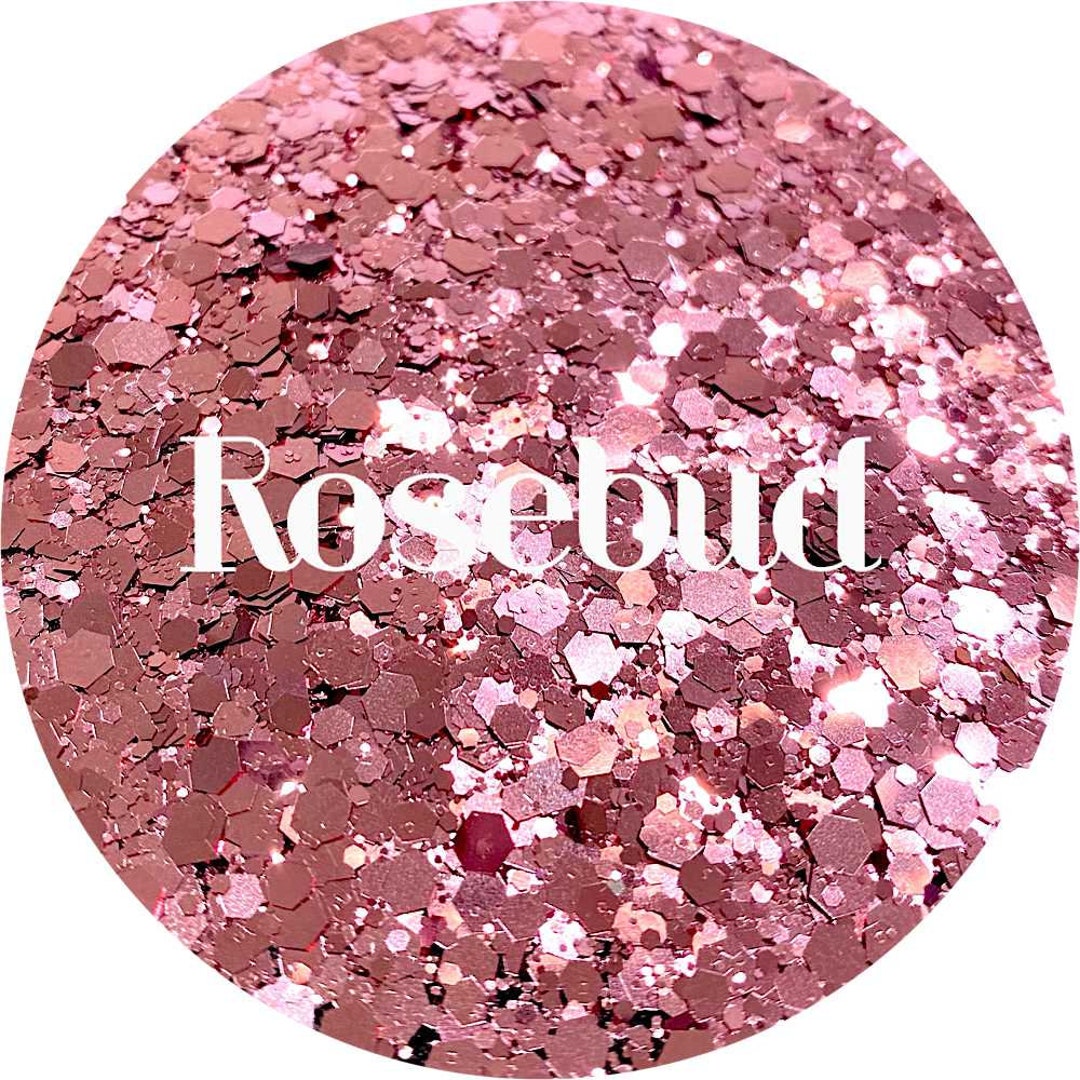 Rosebud - Blush Rose Pink Metallic Chunky Mix Polyester Glitter - Etsy