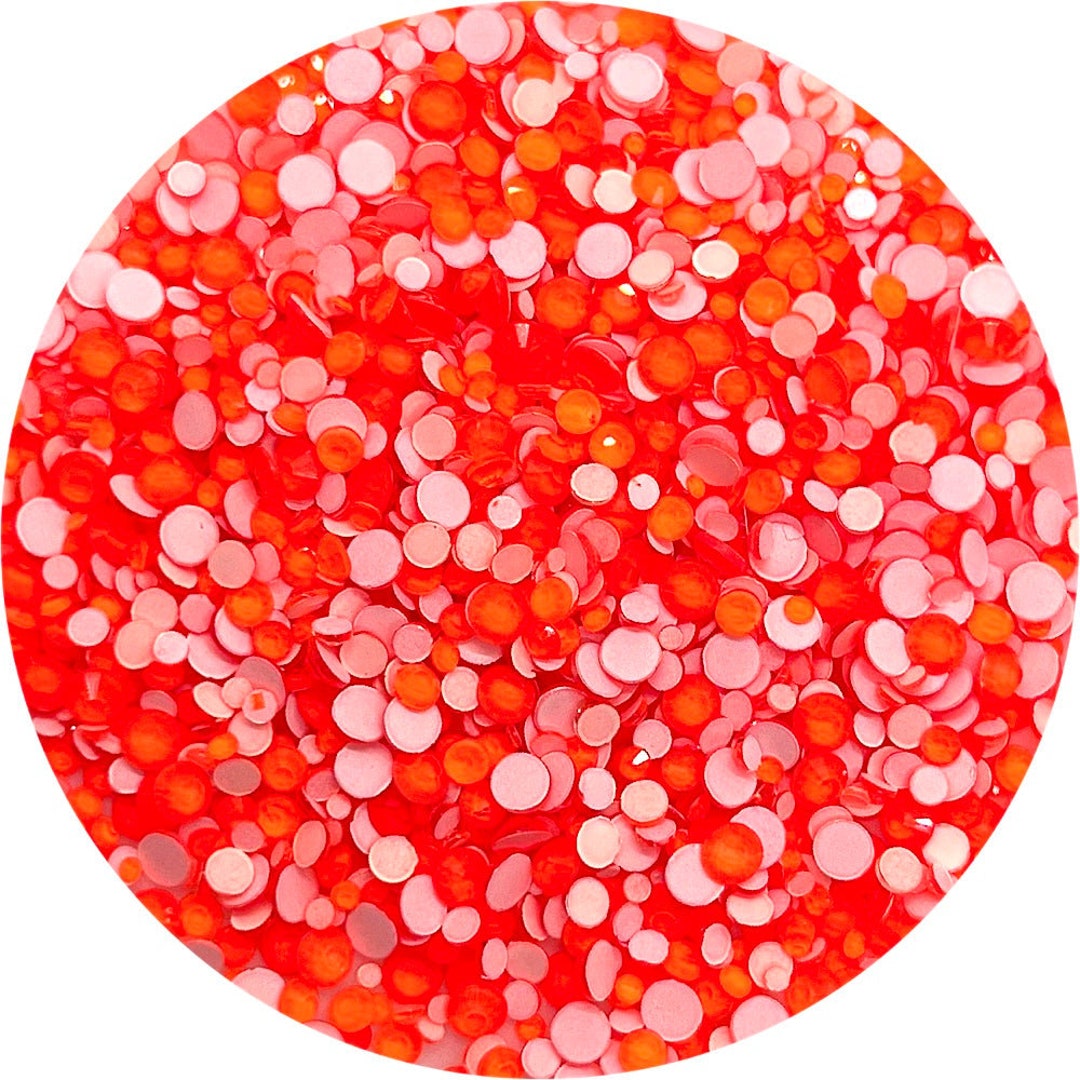 90's Coral - Neon Coral Glass Rhinestone Mix - Etsy