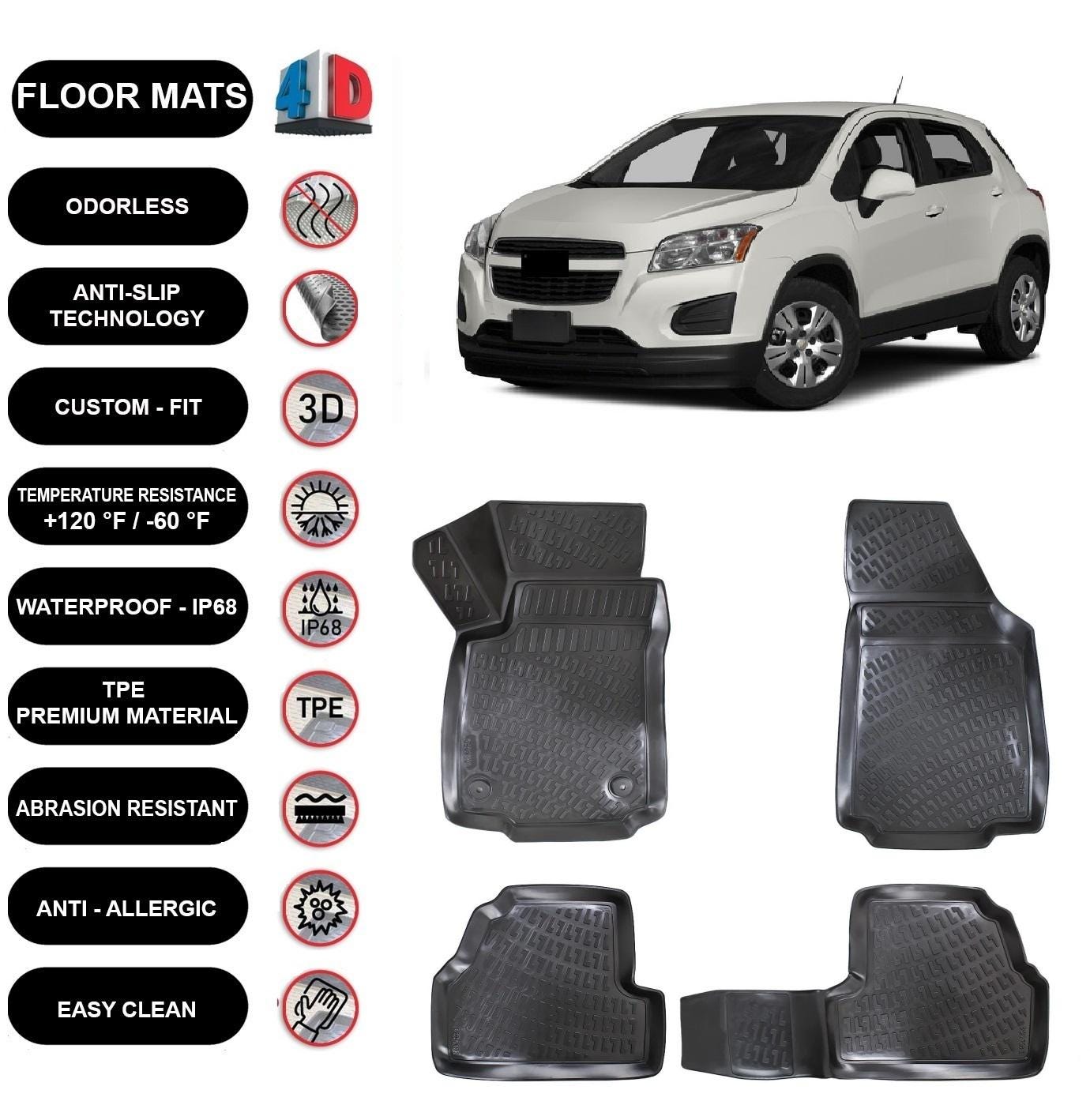 Floor Mats Liner Fits Chevrolet Trax 2012 2020 Waterproof 4D Molded Black 4pcs Etsy