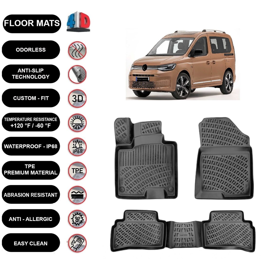 Vw caddy rubber mats store
